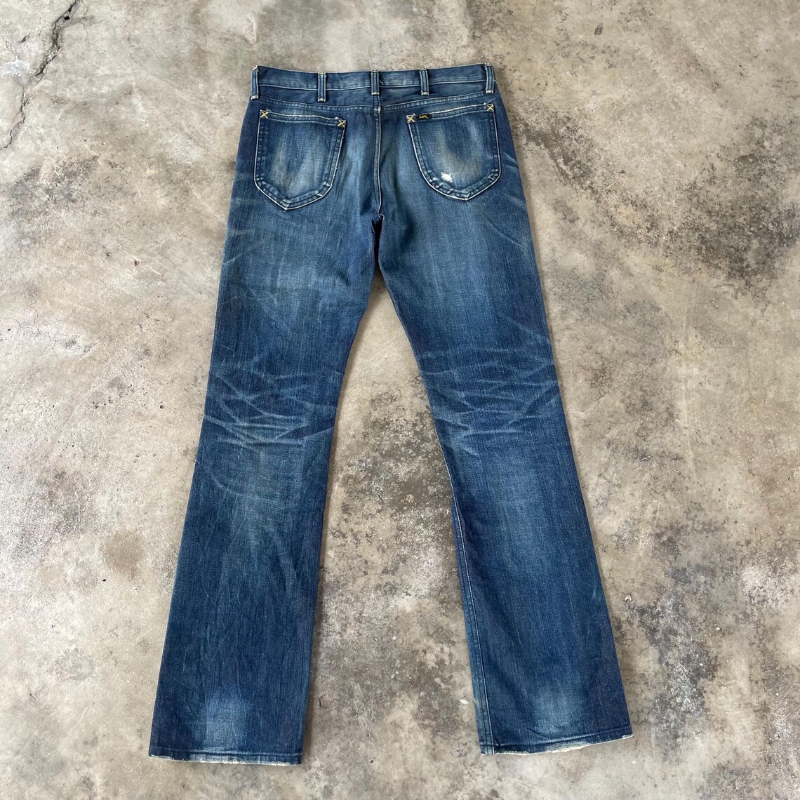 Vintage Lee Japan Made Stoned Washed Regular Straight Cut Distress ...