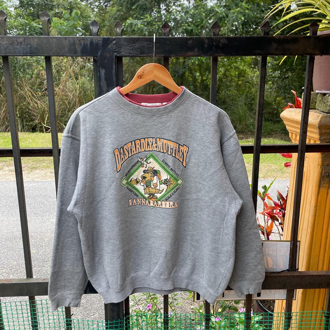 Vintage Hanna Barbera Artist Art Work the Wacker Race Image Crewneck ...