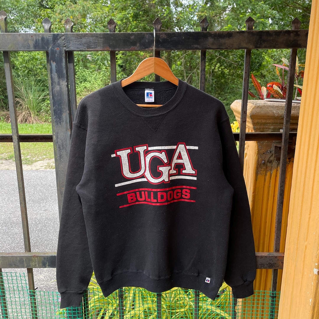Vintage UGA Bulldogs Embroidered Big Spellout American Sports Crewneck ...