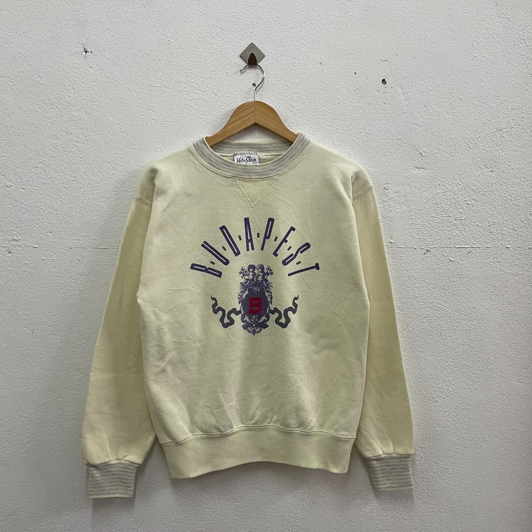 Vintage 90s Velva Sheen USA Made Graphic of Budapest Logo Crewneck ...