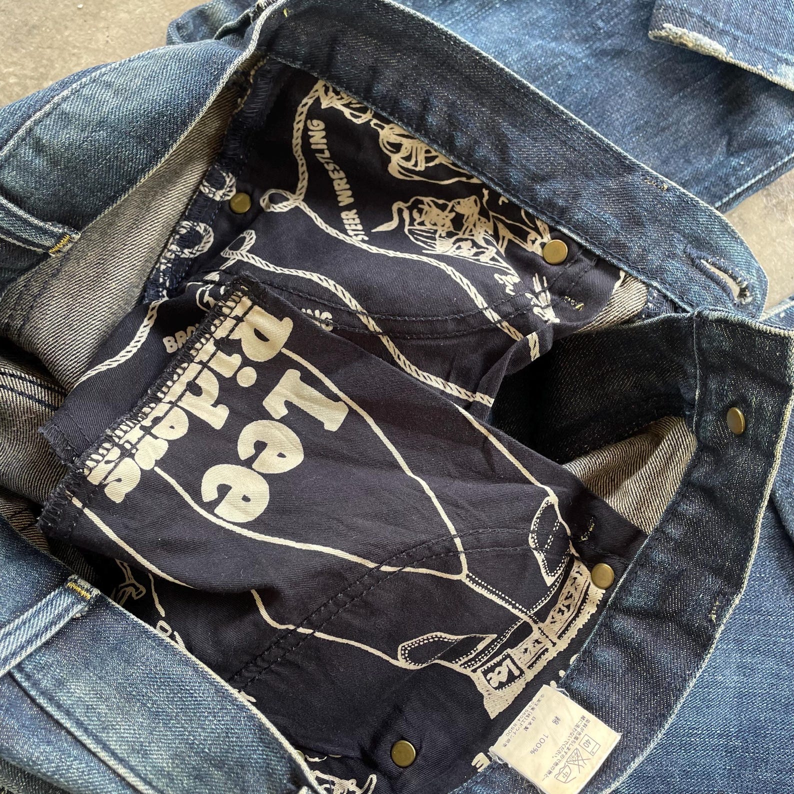 Vintage Lee Japan Made Stoned Washed Regular Straight Cut Distress ...