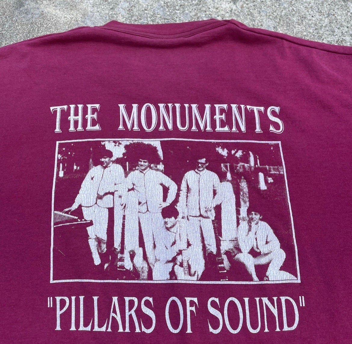 Vintage Monuments Pillars of Sound Double Side Big Print Tee Single ...