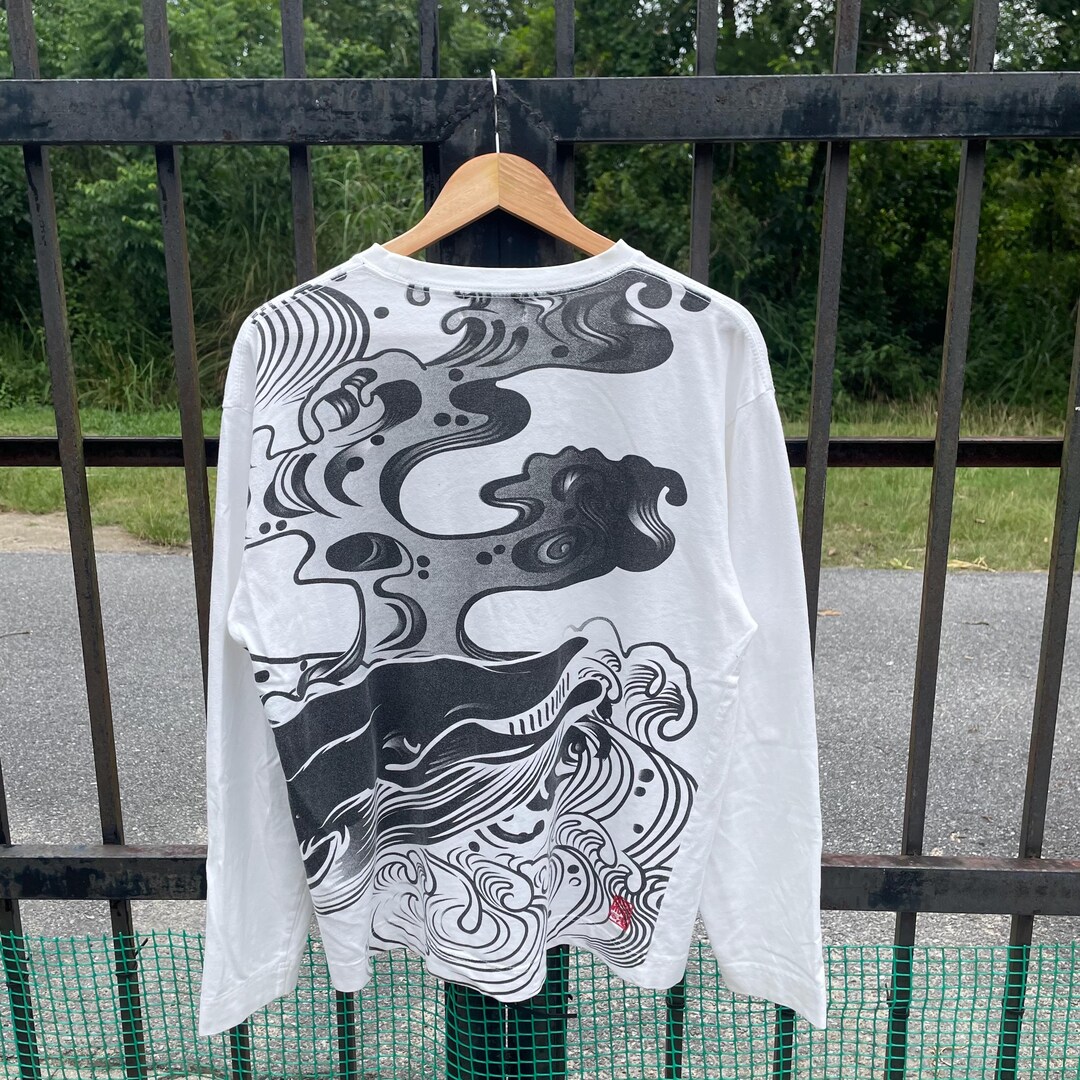 Vintage Karakuri Tamashi Japanese Brand Big Wave Motive Design ...