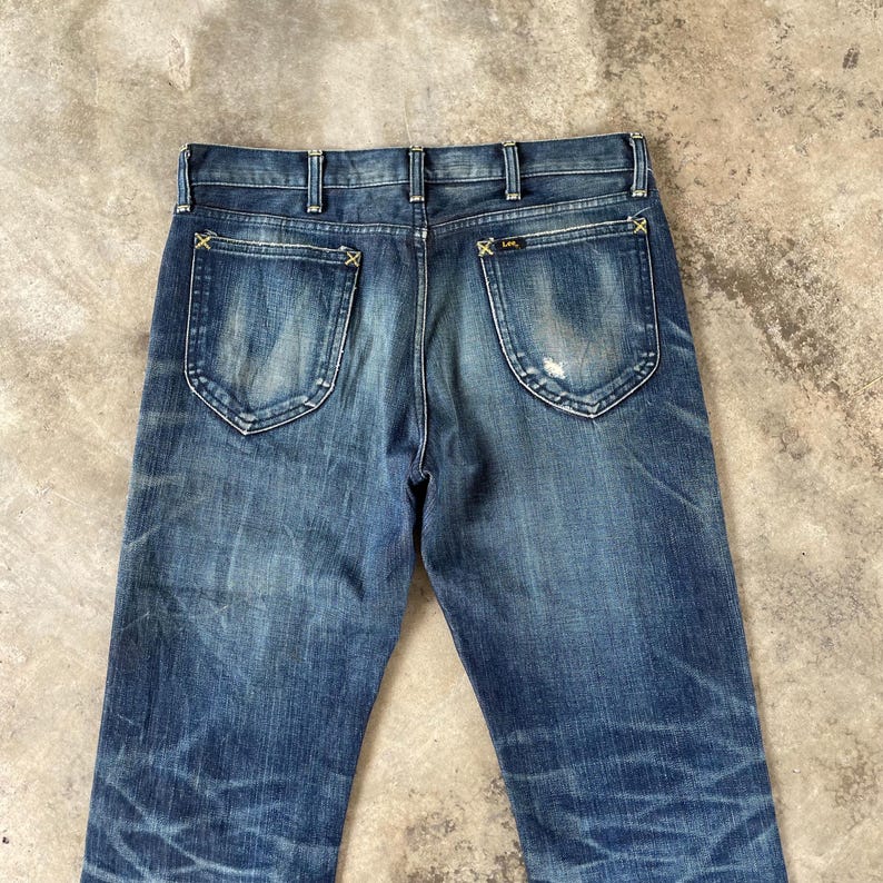 Vintage Lee Japan Made Stoned Washed Regular Straight Cut Distress ...