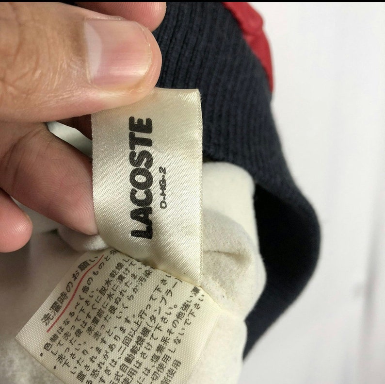 Vintage Lacoste Embroidered Patches Logo Half Zipper Half Buttons ...