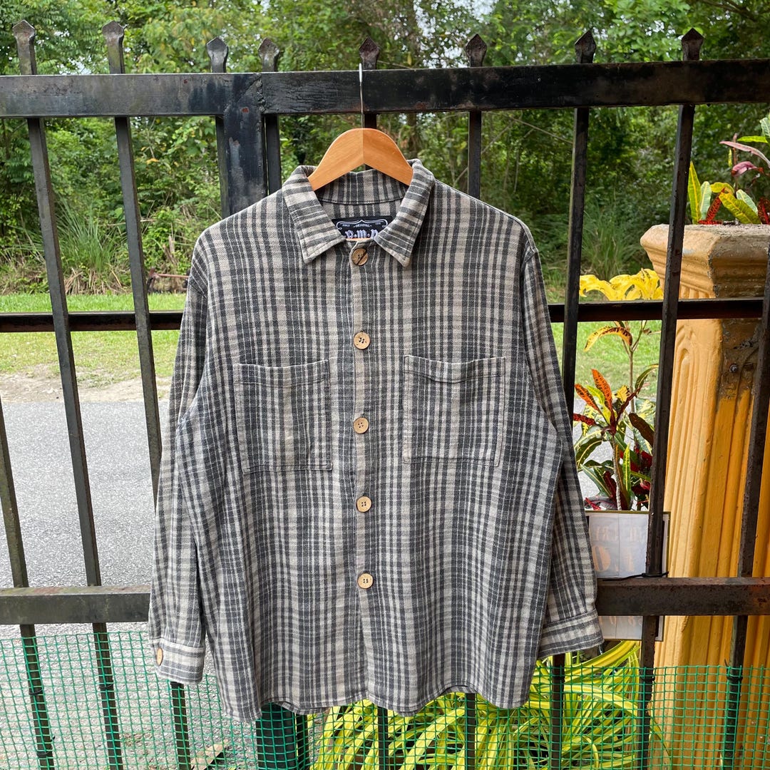 Vintage Retro American Thread Wear Double Pockets Checkerd Design ...