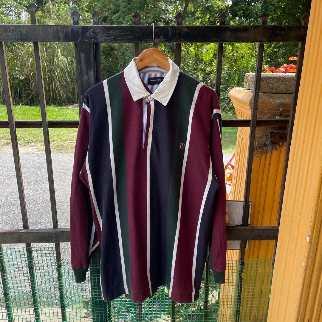 Vintage Ivy Brothers Sports Embroidered Mini Logo Multicolour Striped ...