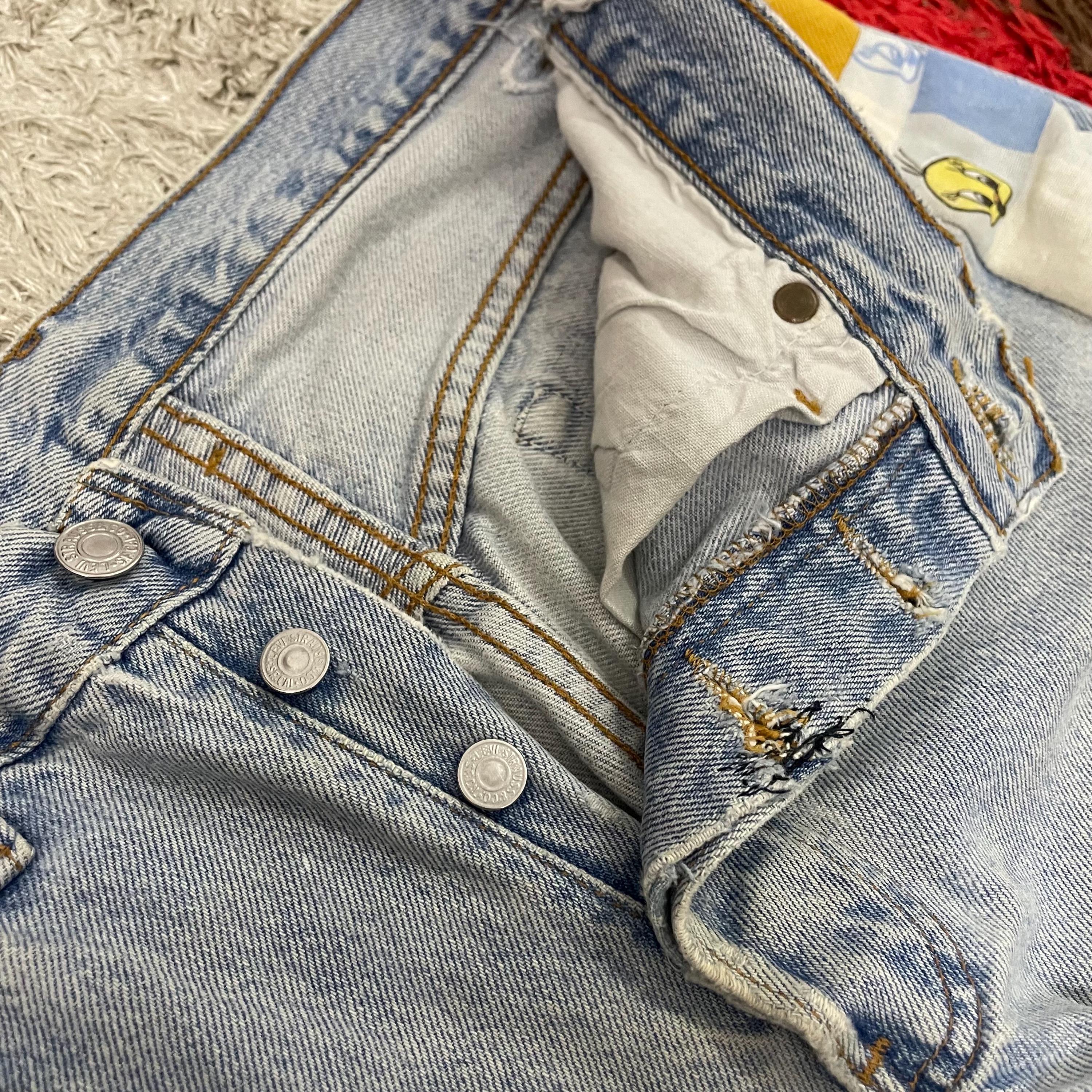 Vintage Levis 501 Stoned Washed Colourful Bird Tweety Tapped Design ...