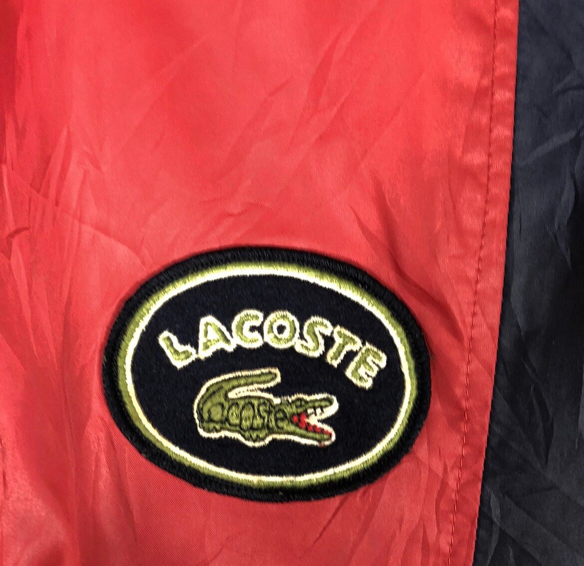 Vintage Lacoste Embroidered Patches Logo Half Zipper Half Buttons ...