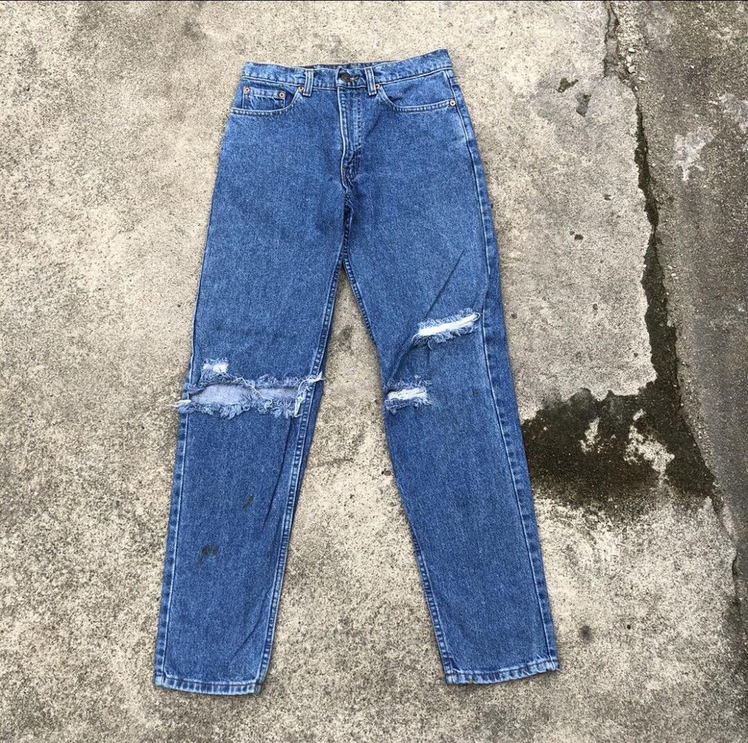 Vintage Levis Stoned Washed Ripped Distress Denim Jeans Regular Fit ...