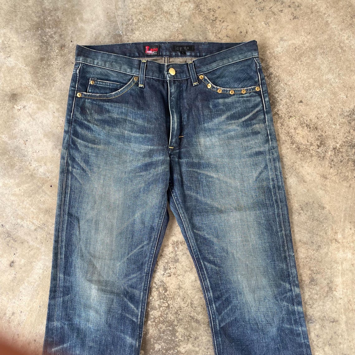 Vintage Lee Japan Made Stoned Washed Regular Straight Cut Distress ...