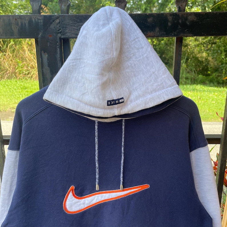 Vintage Nike Embroidered Big Swoosh Logo Nike Streetwear Hoodie Nike ...