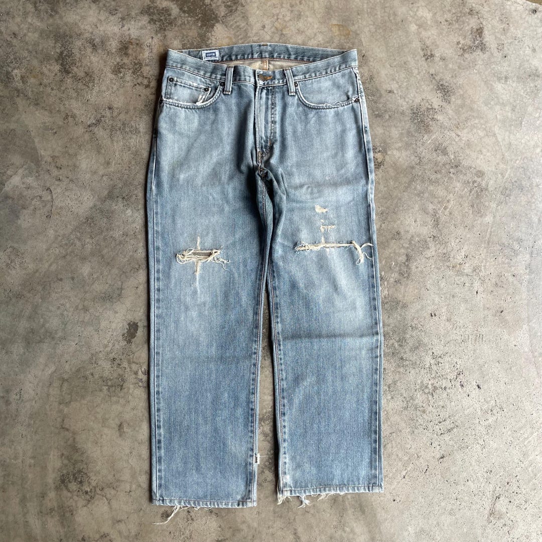 Vintage Edwin 404 Stoned Washed Design Edwin Straight Cut Ripped ...