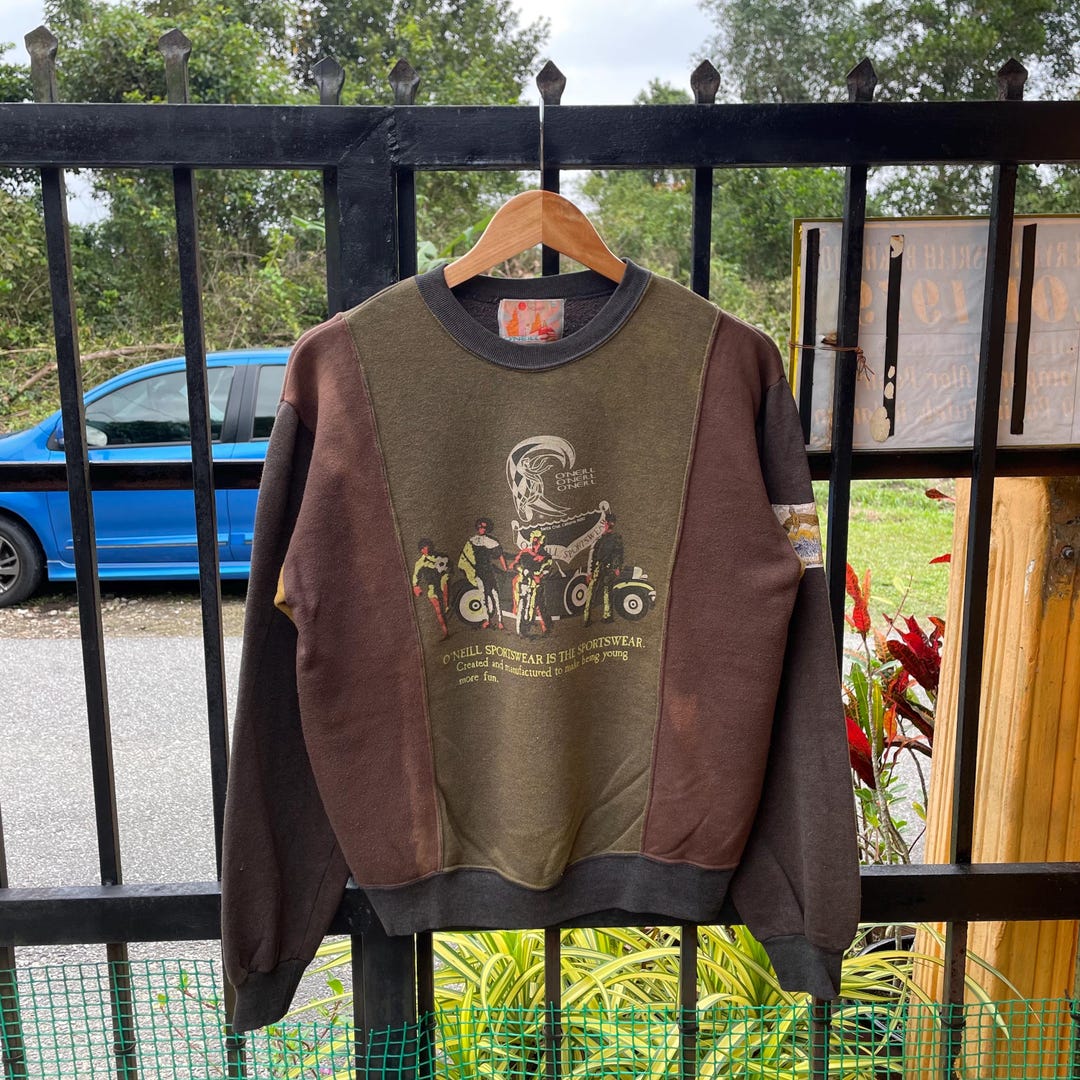 Vintage 90s Oneill Big Logo Design Oneill Surf Skate Tricolour Crewneck ...