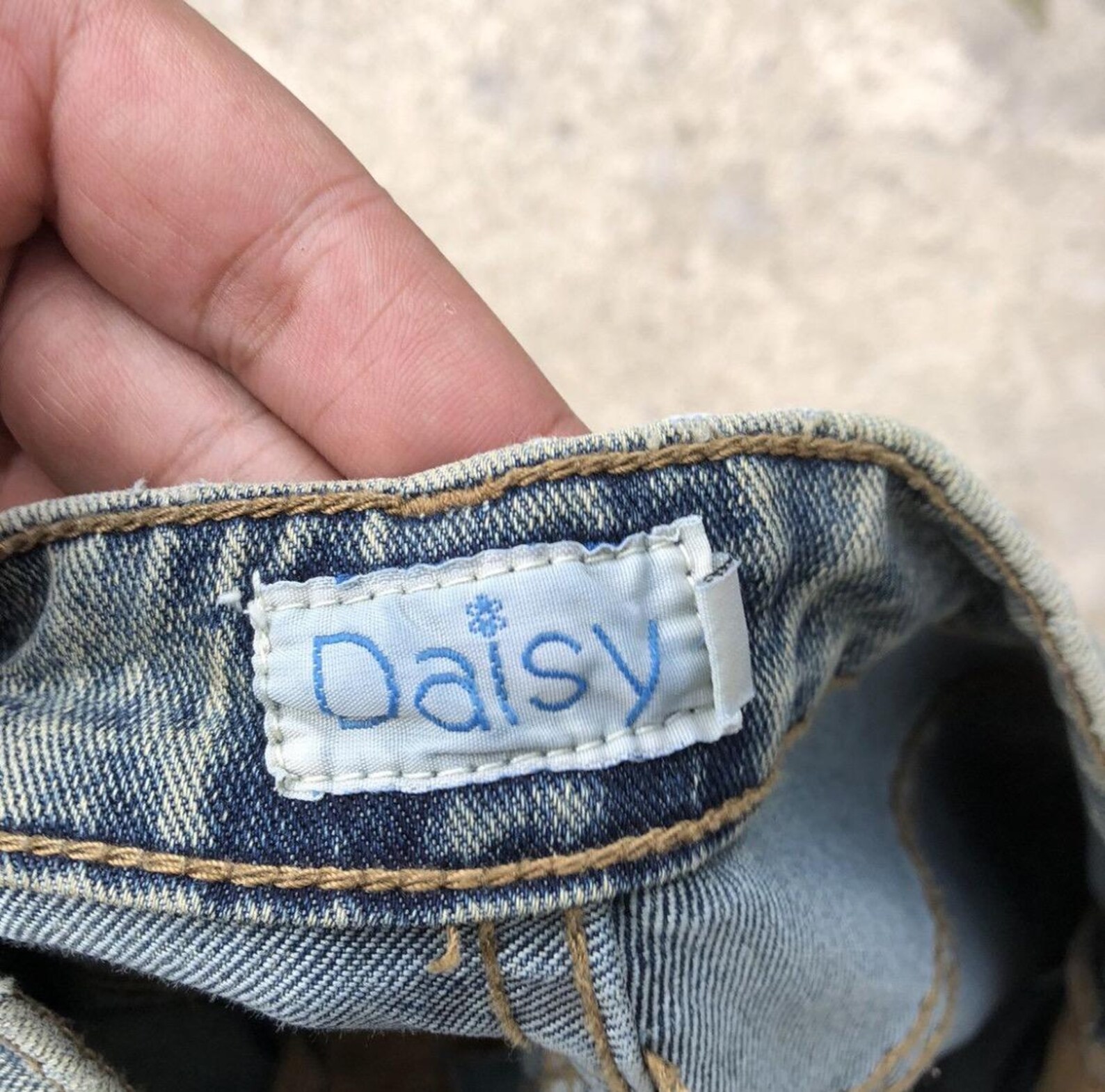 Vintage Daisy Stoned Washed Half Corduroy Flare Boot Cut Denim Jeans ...