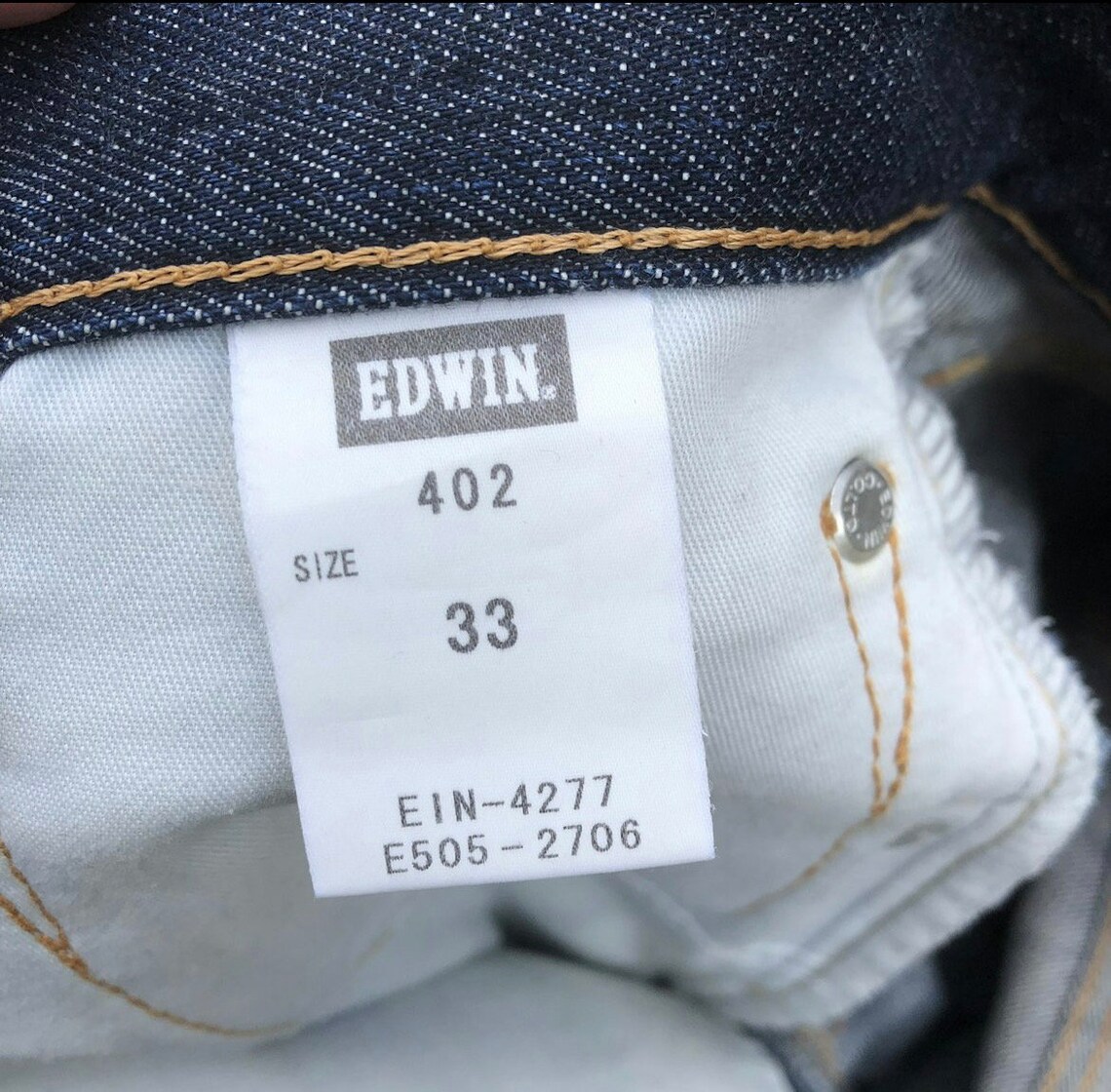 Vintage Edwin 402 Stoned Washed Ripped Distressed Denim Blue Washed Jeans Regular Jeans Size 34 ...