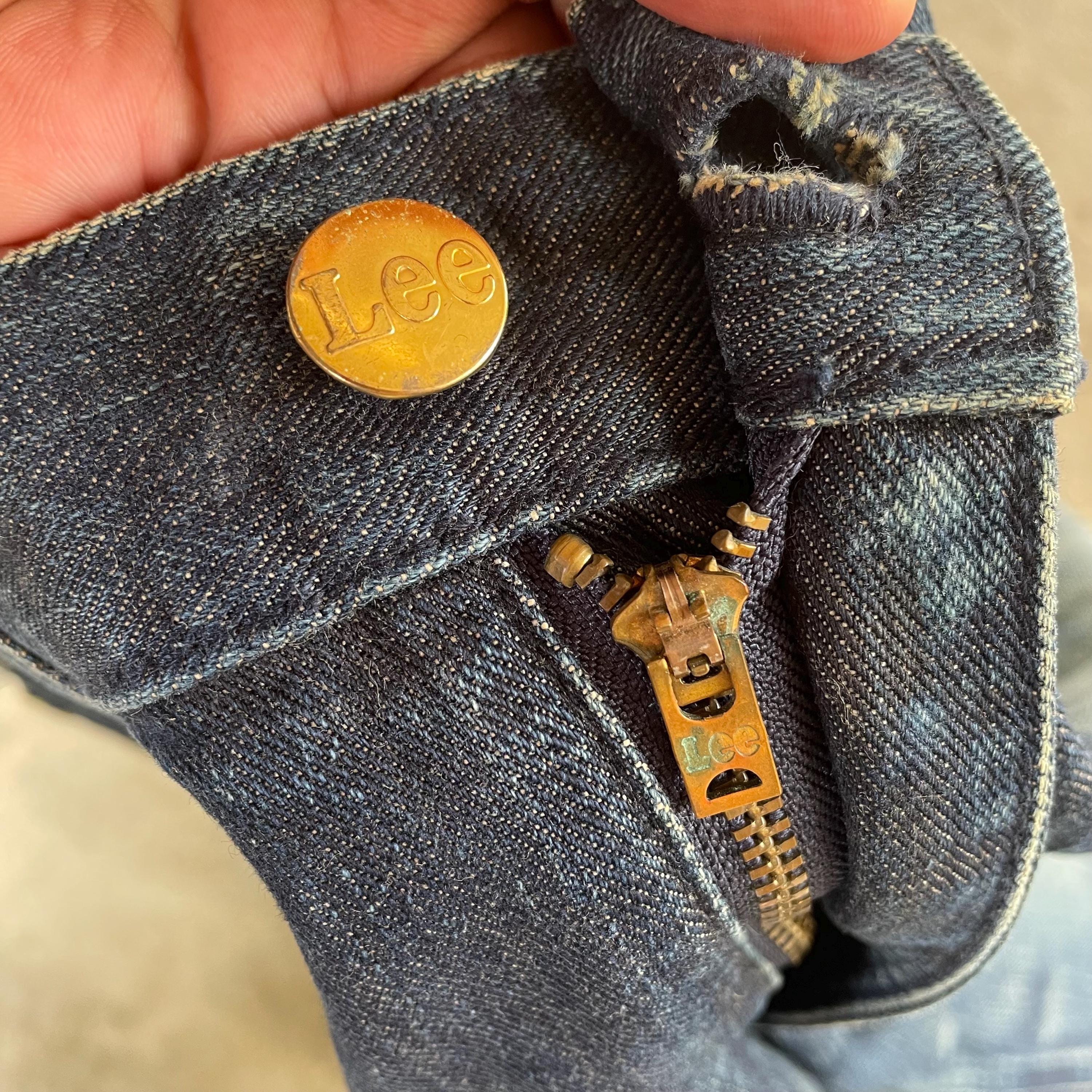 Vintage Lee Japan Made Stoned Washed Regular Straight Cut Distress ...