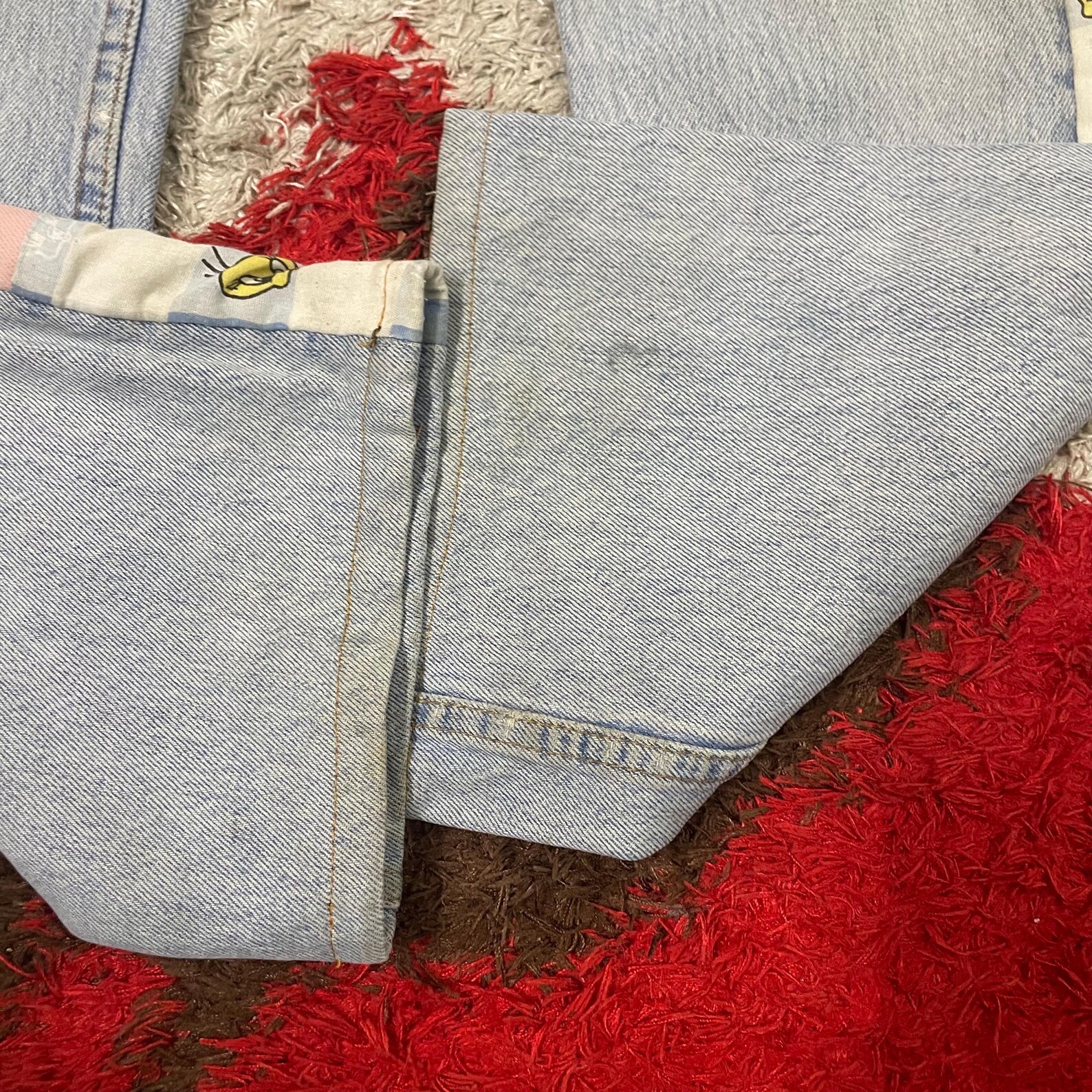 Vintage Levis 501 Stoned Washed Colourful Bird Tweety Tapped Design ...