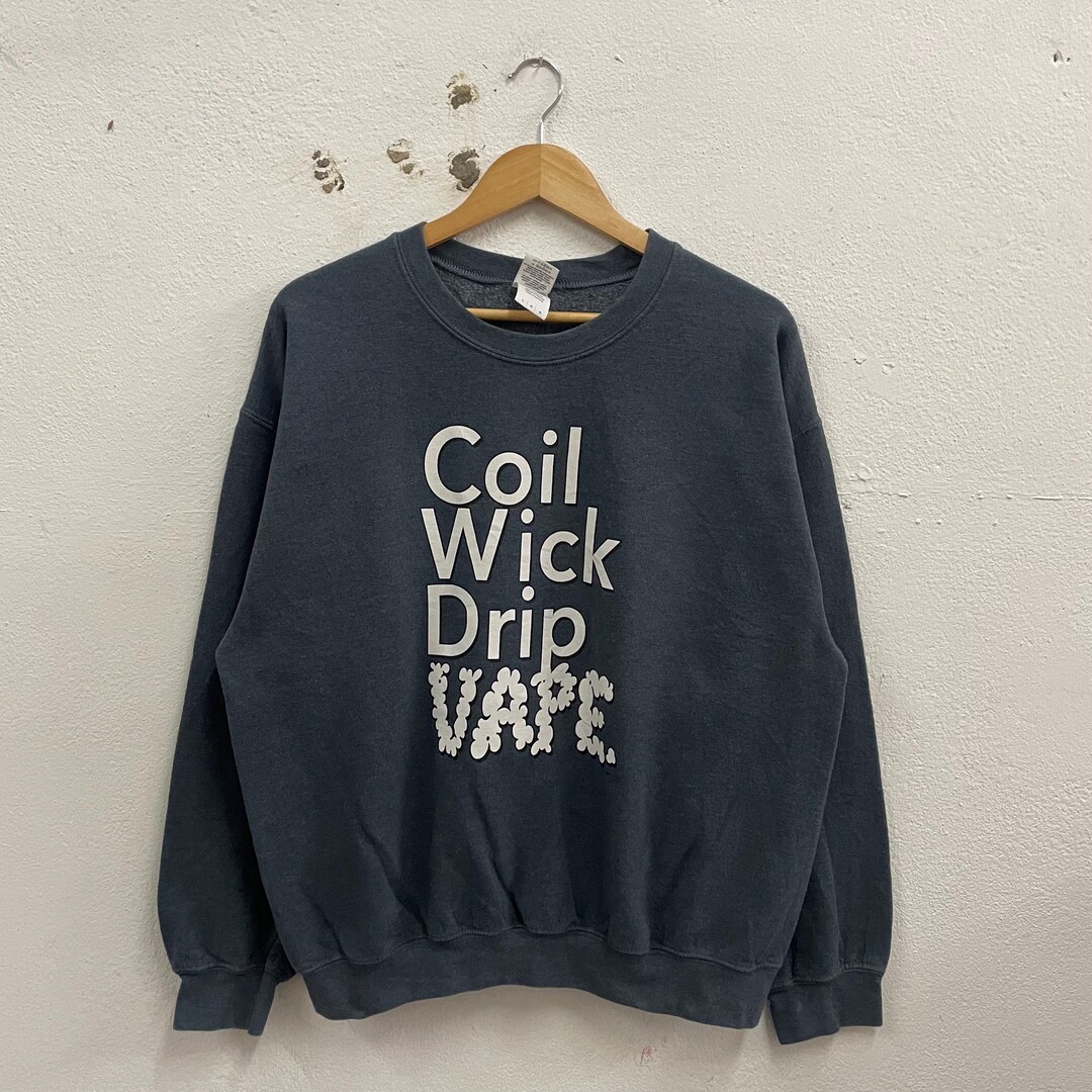 Vintage Coil Wick Drip Big Word Spellout Crewneck Pullover Jumper ...