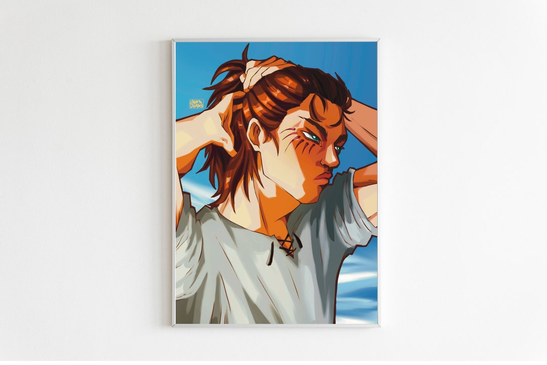 AOT Eren Beach Art Print - Etsy