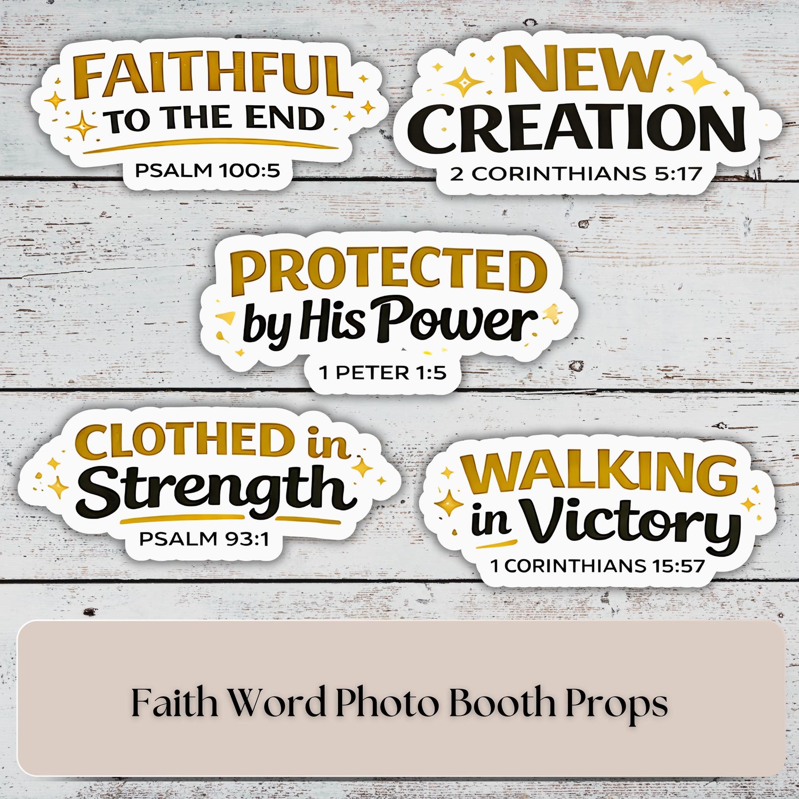 Christian Photo Booth Word Props Set Scripture Phrases Transparent PNG ...