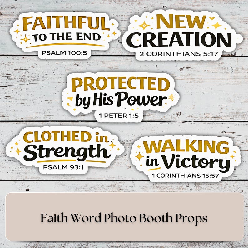 Christian Photo Booth Word Props Set Scripture Phrases Transparent PNG ...