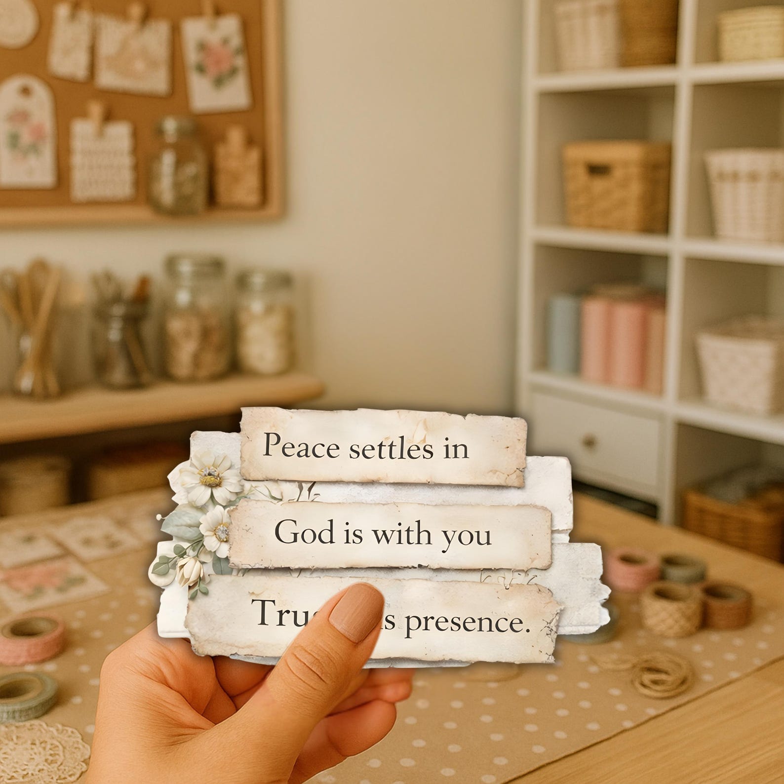 Peaceful Scripture Ephemera Vintage Floral Christian Quote Strips PDF ...