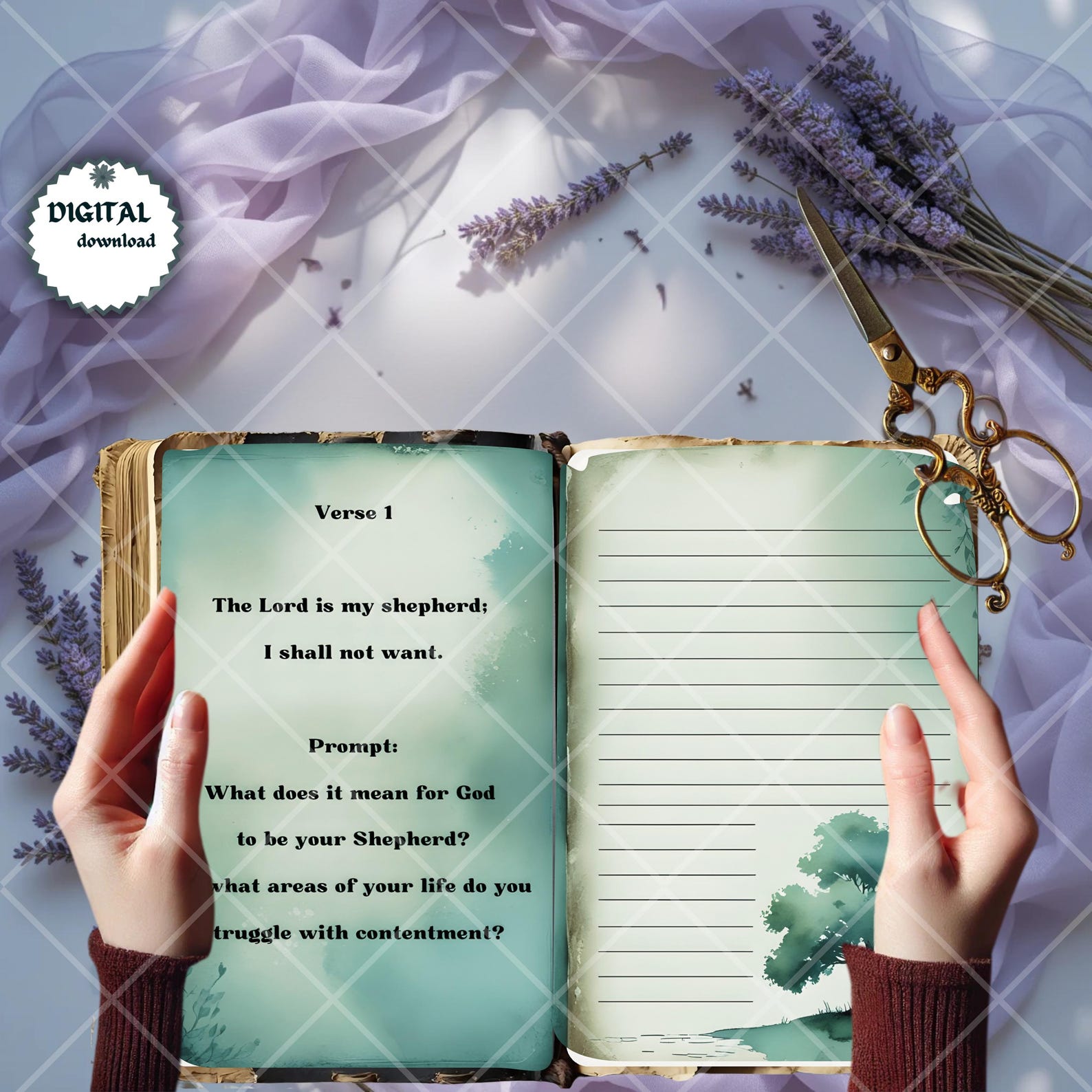 Psalm 23 Devotional Kit | Printable Bible Journaling Pages | Digital ...