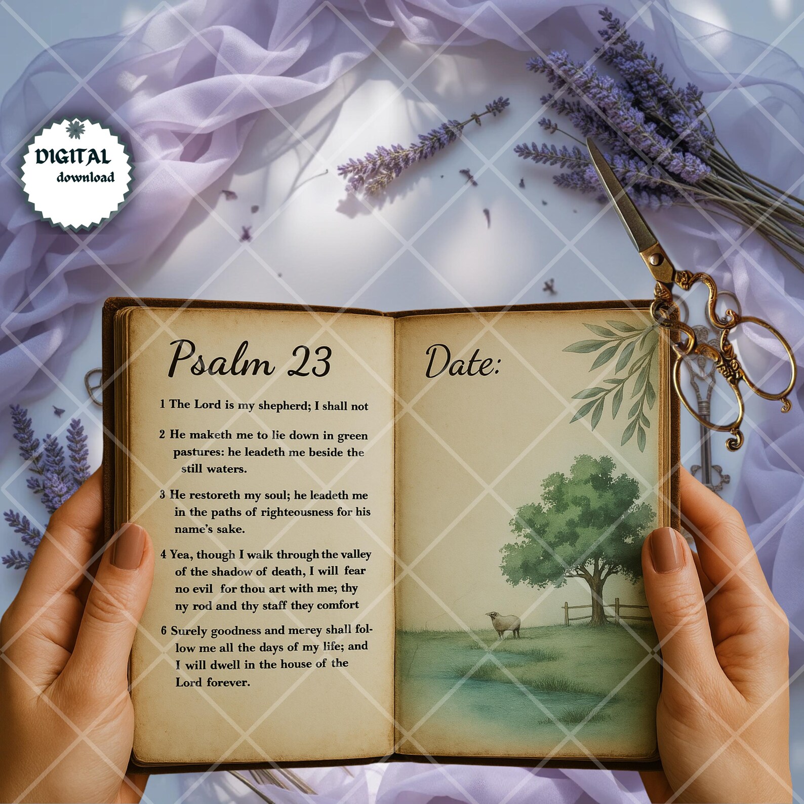 Psalm 23 Devotional Kit | Printable Bible Journaling Pages | Digital ...