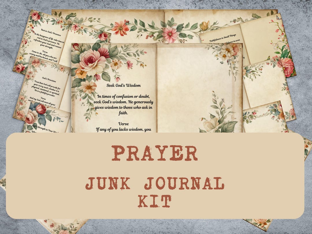 Printable Junk Journal Prayer Kit 20 Faith-inspired Pages & Ephemera ...