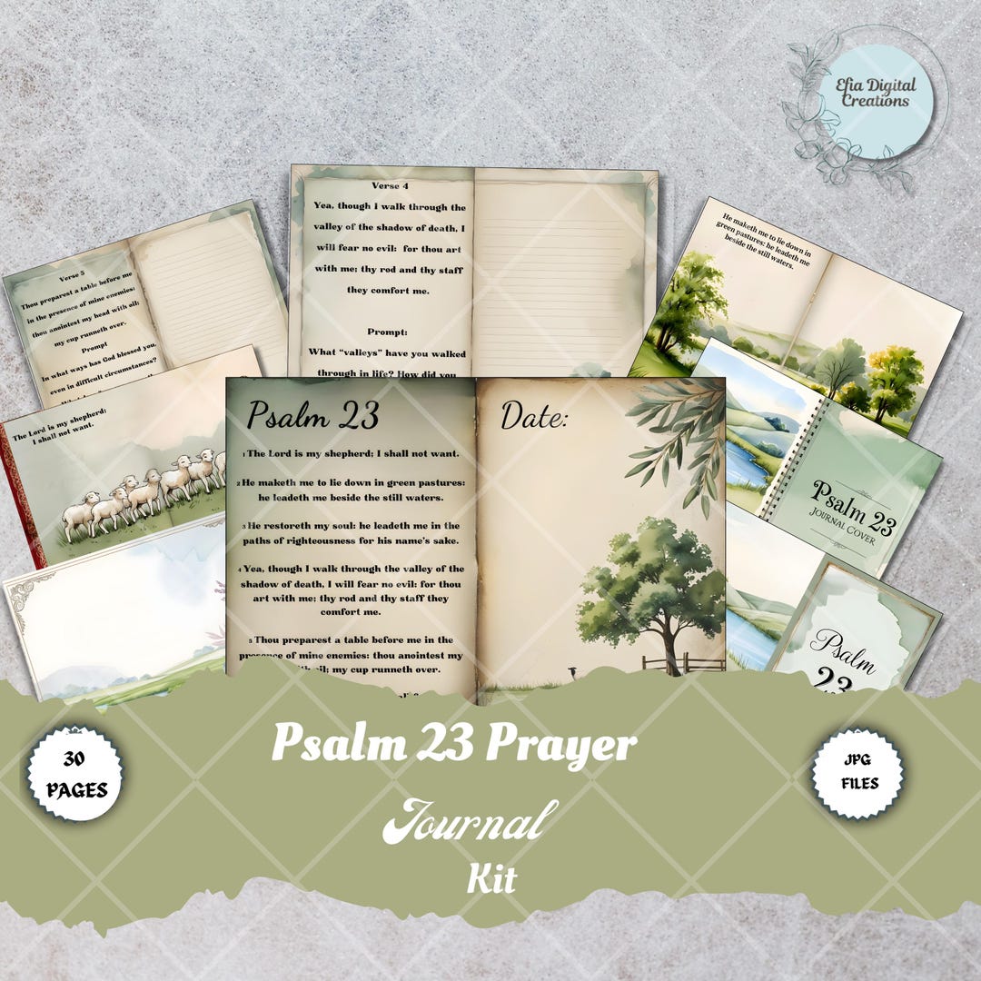 Psalm 23 Devotional Kit | Printable Bible Journaling Pages | Digital ...