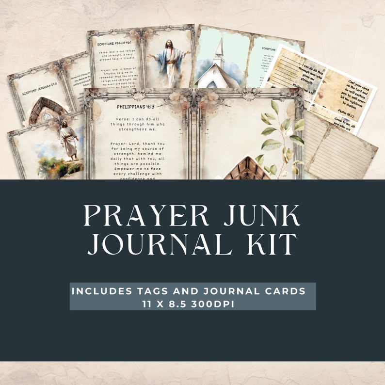 Printable Junk Journal Prayer Kit: Faith-inspired Pages & Ephemera, DIY ...