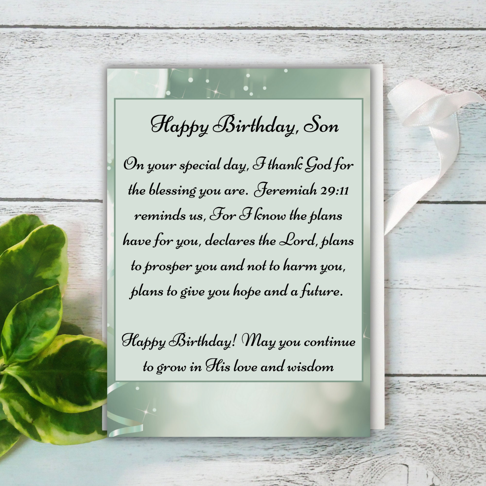 Christian Birthday Card Printable Bible Verse Jeremiah 29:11 Happy ...