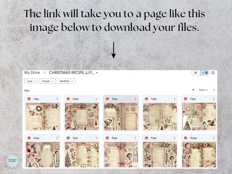 10 Pink Christmas Recipe Papers, Vintage Holiday Baking Digital ...