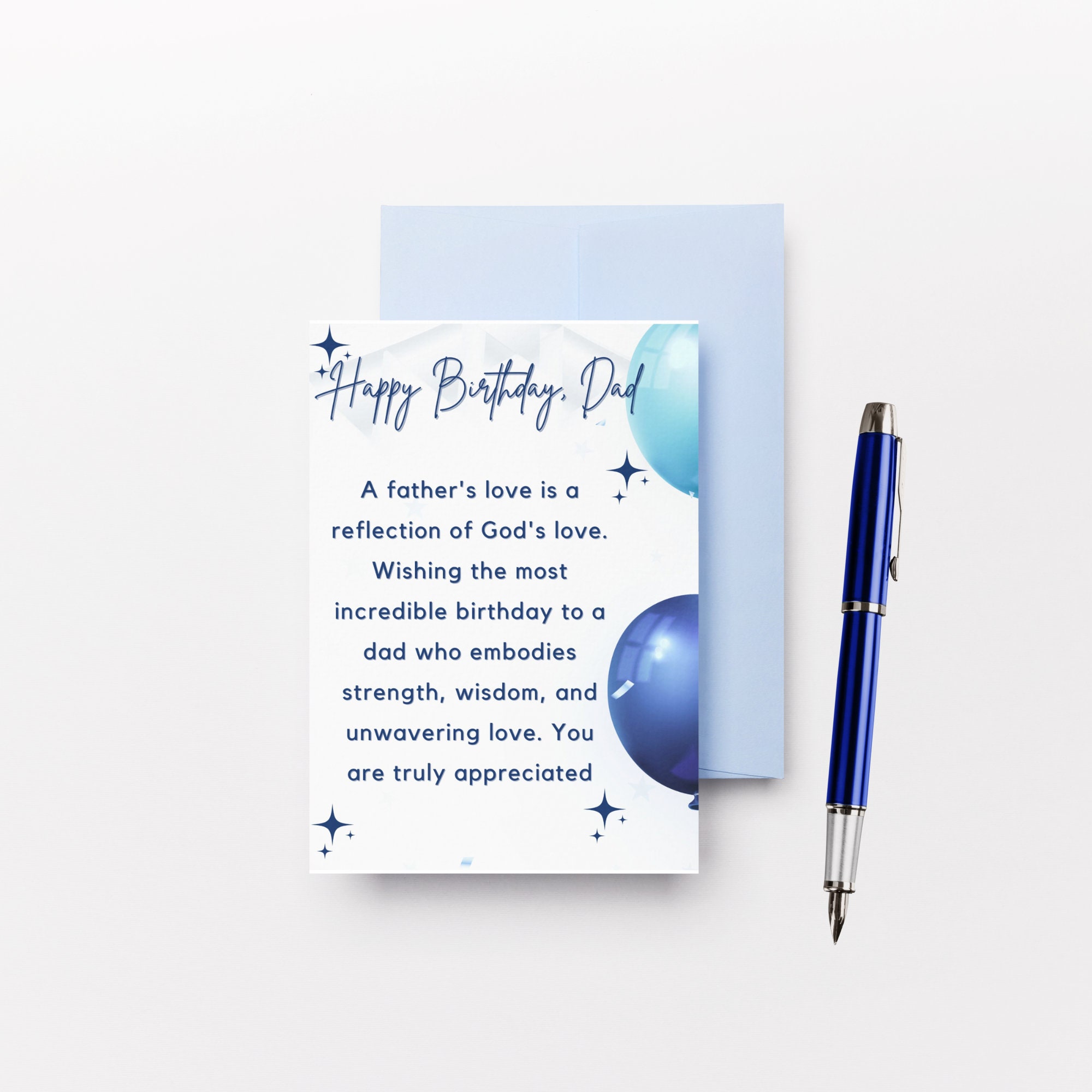 Printable Birthday Card for Christian Dad 5x7 - Faith-filled ...