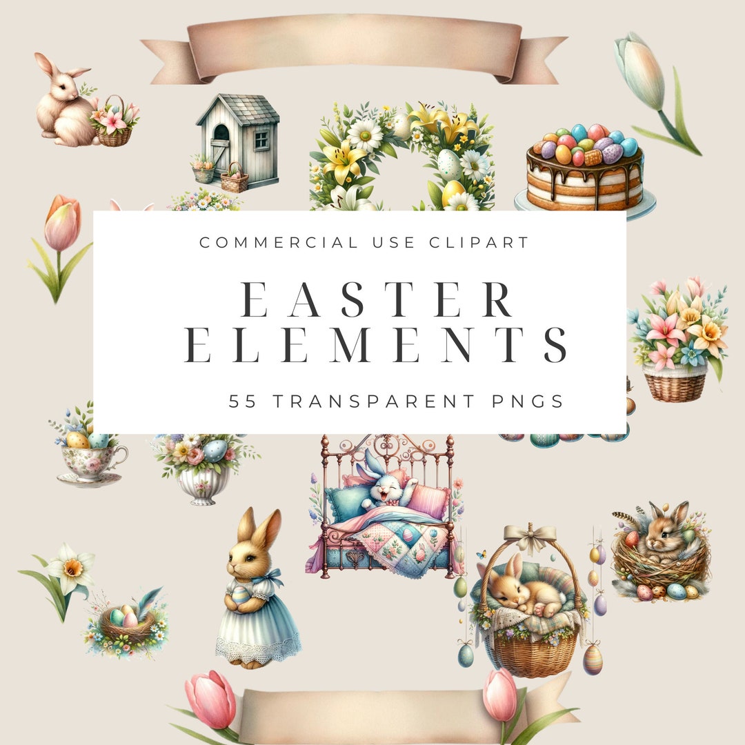 Easter Clip Art Collection for Creative Projects Ideal Easter Crafting ...