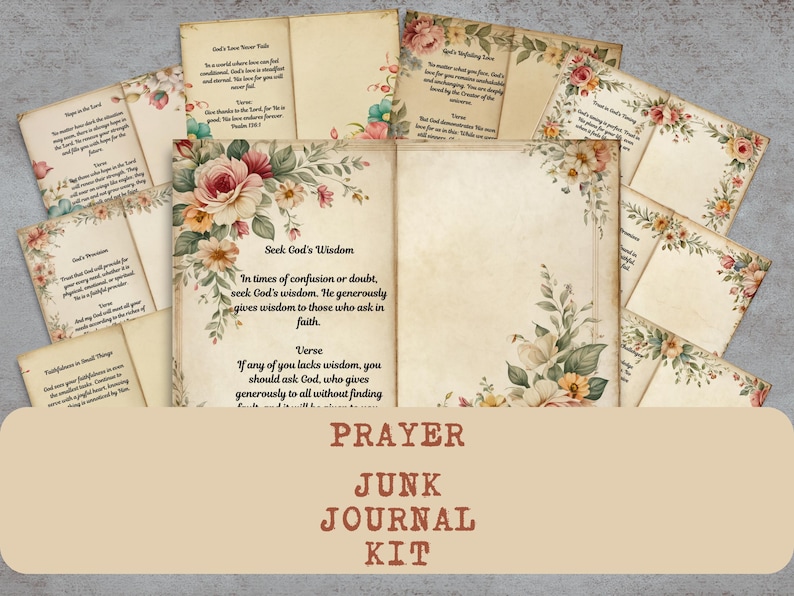Printable Junk Journal Prayer Kit 20 Faith-inspired Pages & Ephemera ...