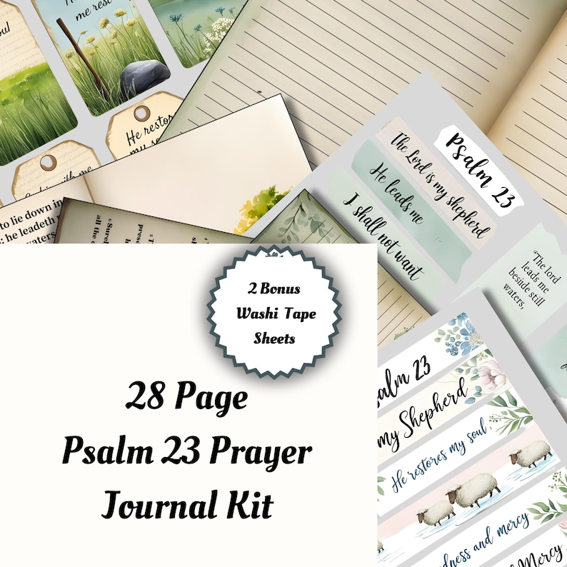 Psalm 23 Devotional Kit | Printable Bible Journaling Pages | Digital ...
