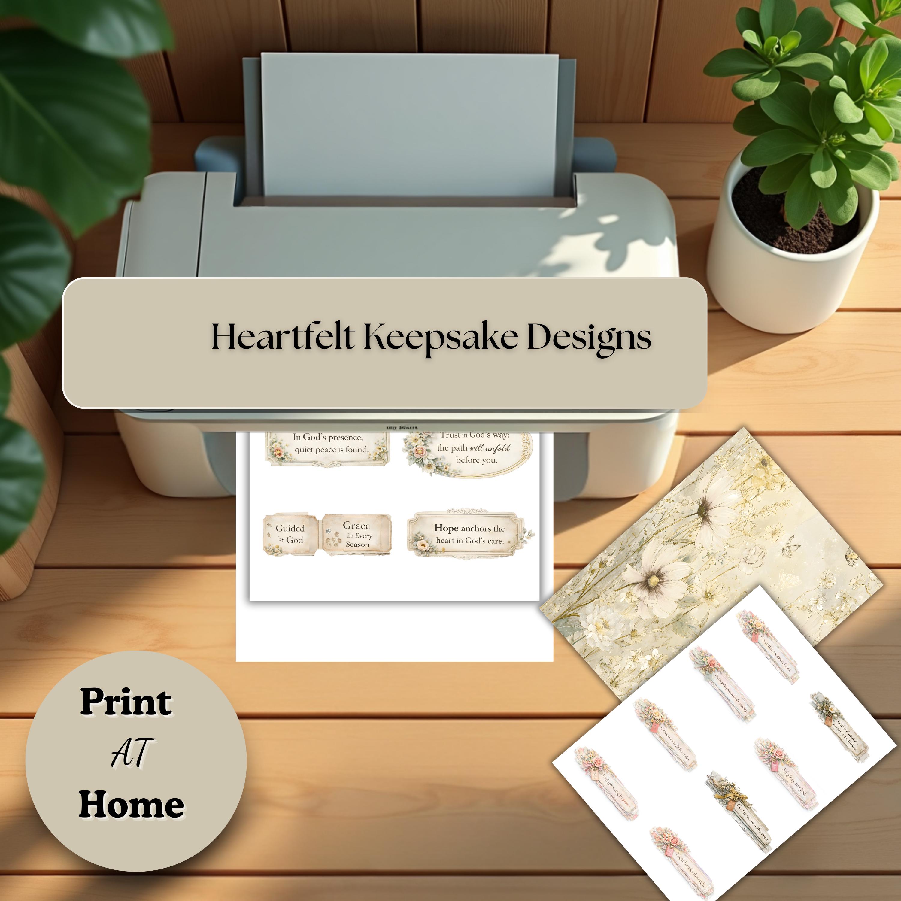 Peaceful Scripture Ephemera Vintage Floral Christian Quote Strips PDF ...