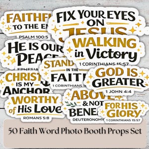 Christian Photo Booth Word Props Set Scripture Phrases Transparent PNG ...
