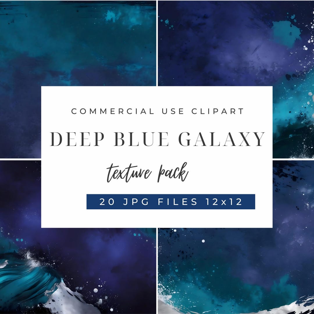 20 Deep Blue Galaxy Digital Paper | Starry Night Sky Backgrounds ...