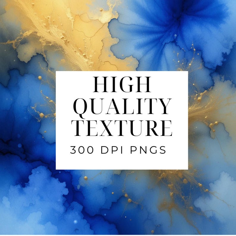 Sapphire Blue and Gold Watercolor Digital Paper Blue & Gold Backgrounds ...