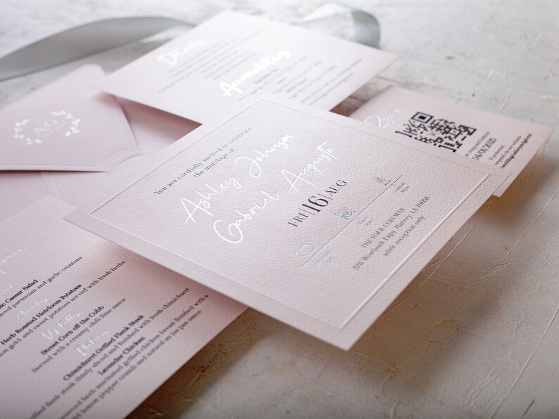 Pink Paper With Silver Foil for Elegant Wedding Invitations, Premium ...