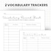 Vocabulary List Printable I Goodnotes Digital Vocabulary Record Sheet I ...