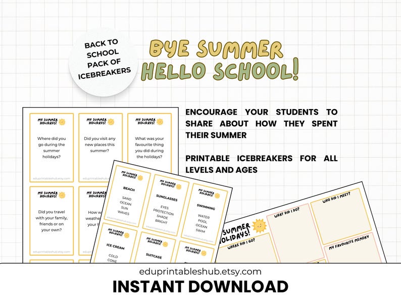 Printable Back to School Games Bundle, First Day of School Activities ...
