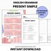 PRESENT SIMPLE Grammar Pack Printablei Grammar Worksheets - Etsy