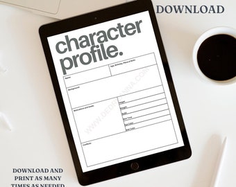Character Profile Printable | Character Development Printable | Novel ...
