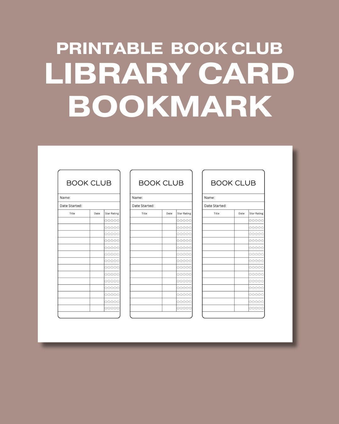 Printable Library Card Bookmark, Reading Tracker, Library Card Reading ...