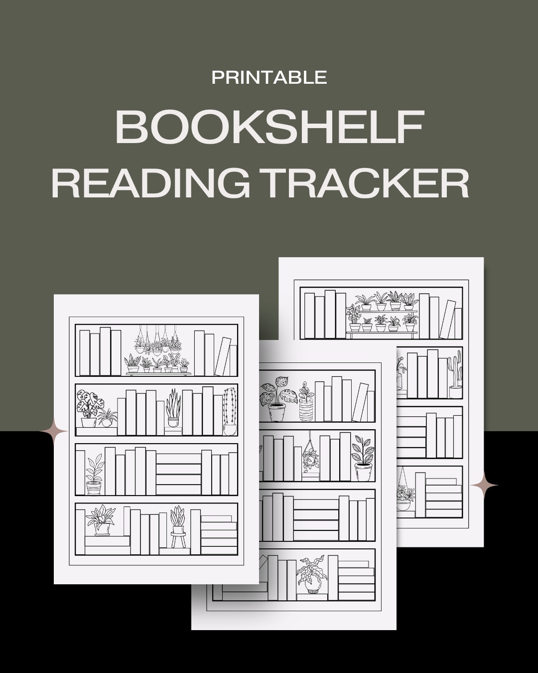 Plants Bookshelf Reading Tracker Printable, Reading Log US Letter ...