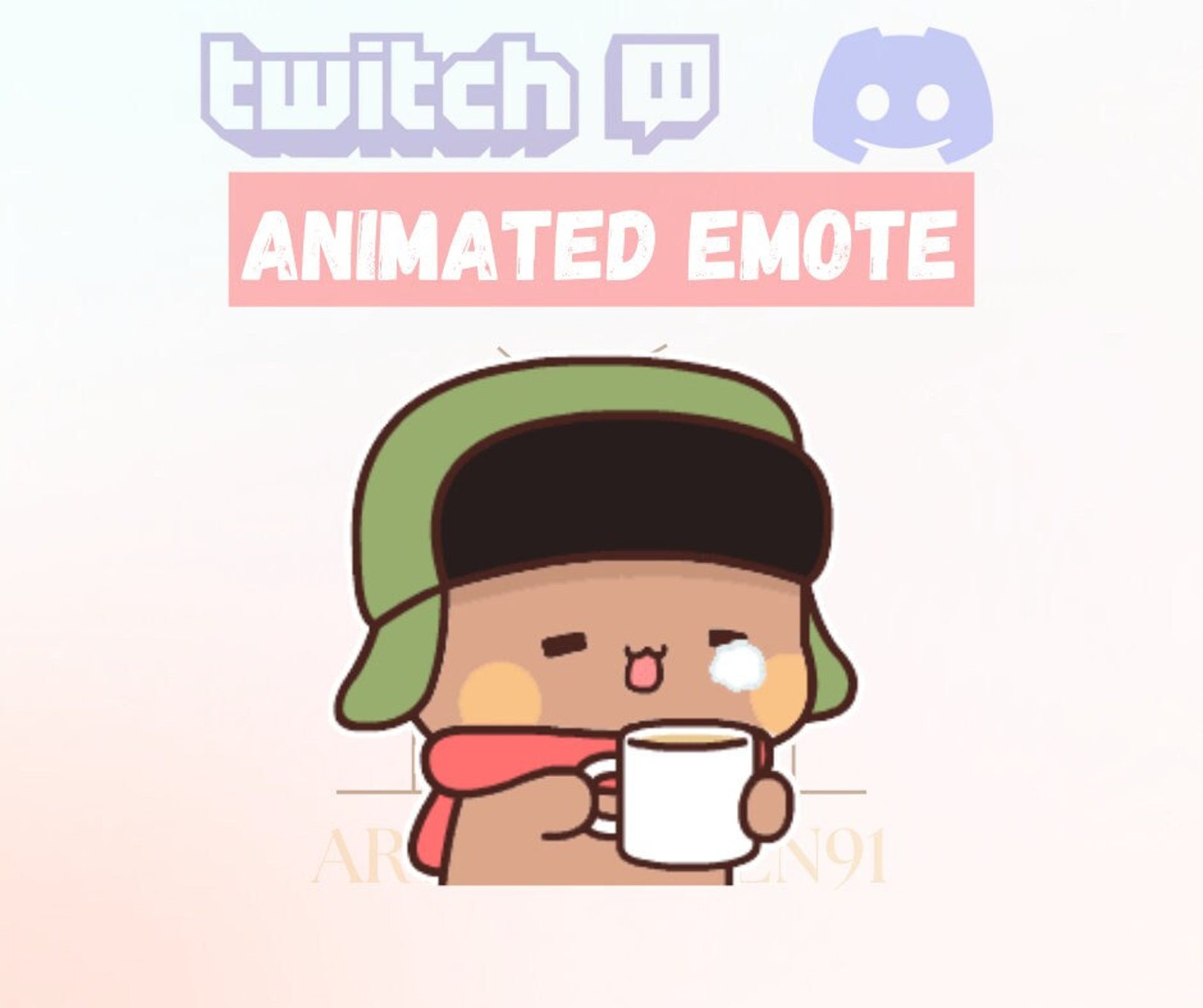 Animated Twitch Emote, Hot Tea Emote, Cute Emote, Colourful Emote, for ...